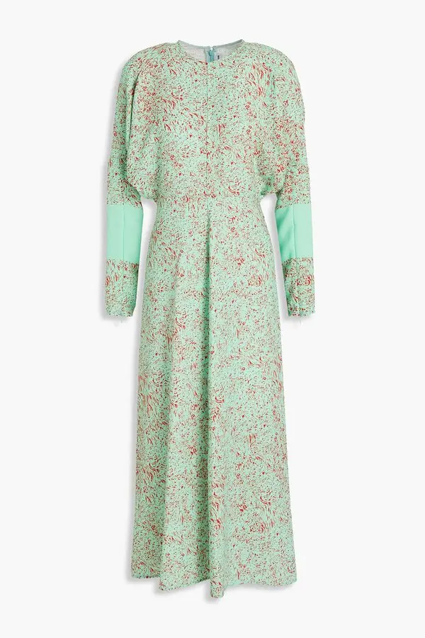 Victoria Beckham Printed Crepe Midi Dress In Mint - 55% Off | Editorialist