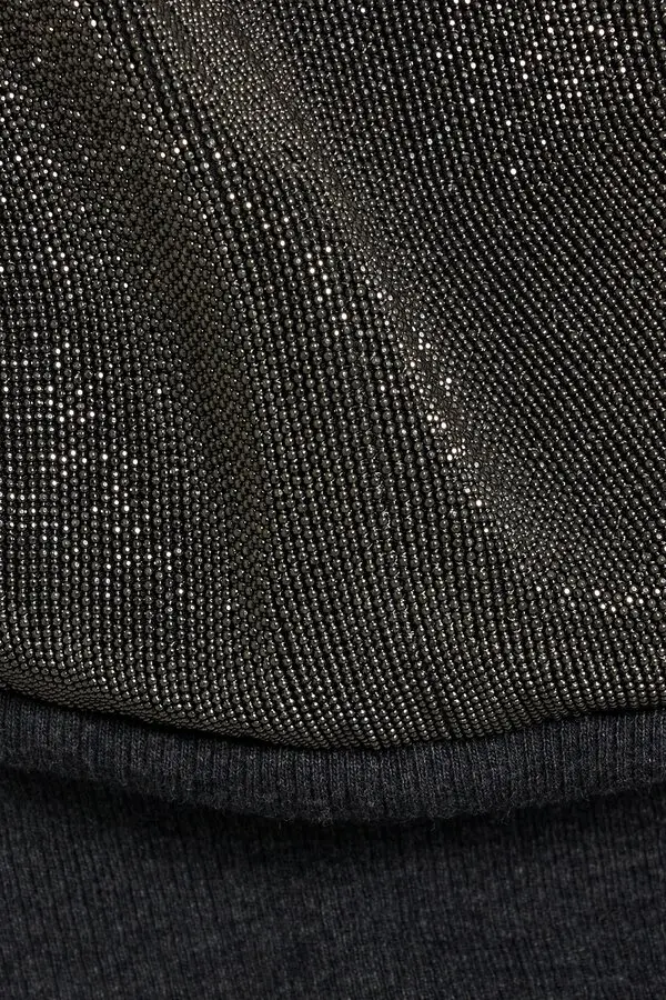Brunello Cucinelli Bead-embellished Ribbed Top