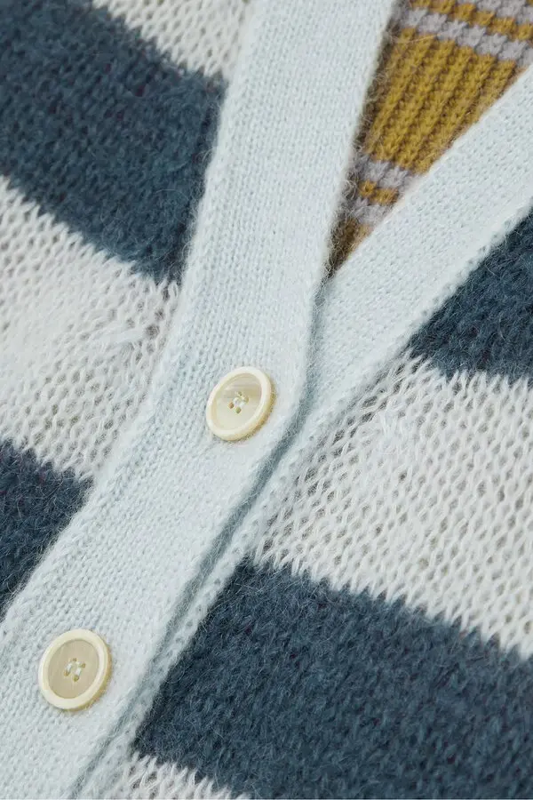 Marni Striped Mohair-blend Cardigan