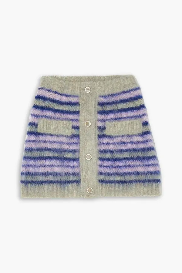 Marni Striped Mohair-blend Skirt - Lilac