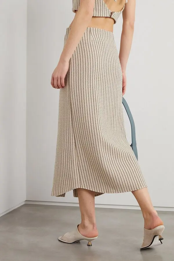 Aaizél Striped Woven Midi Skirt