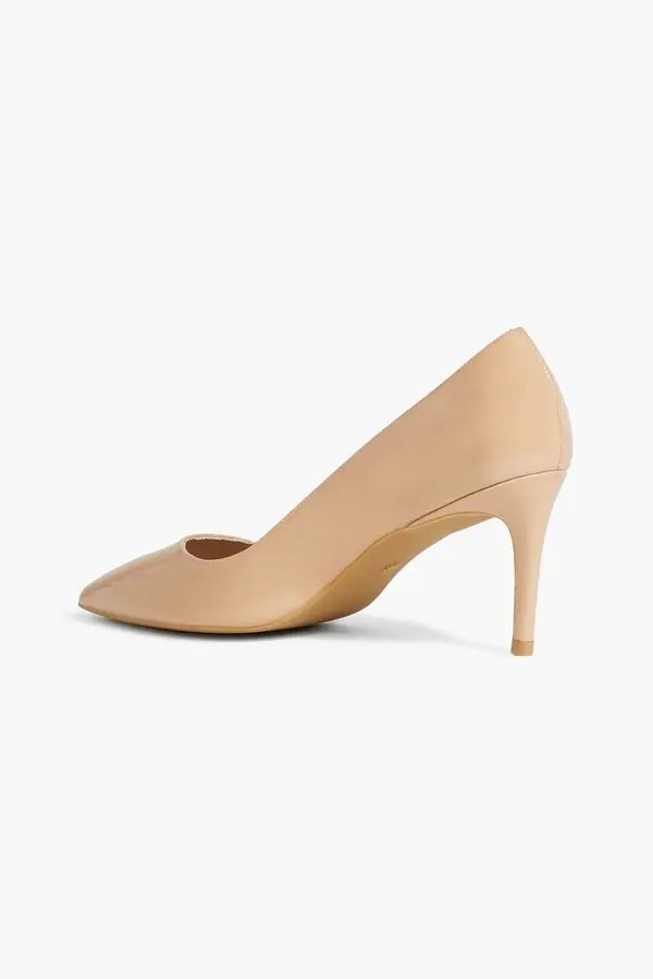 STUART WEITZMAN Patent Leather Pointed Toe Pumps - Sand