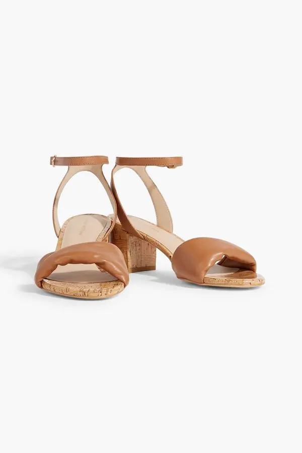 STUART WEITZMAN Everly 50 Leather Sandals - Camel