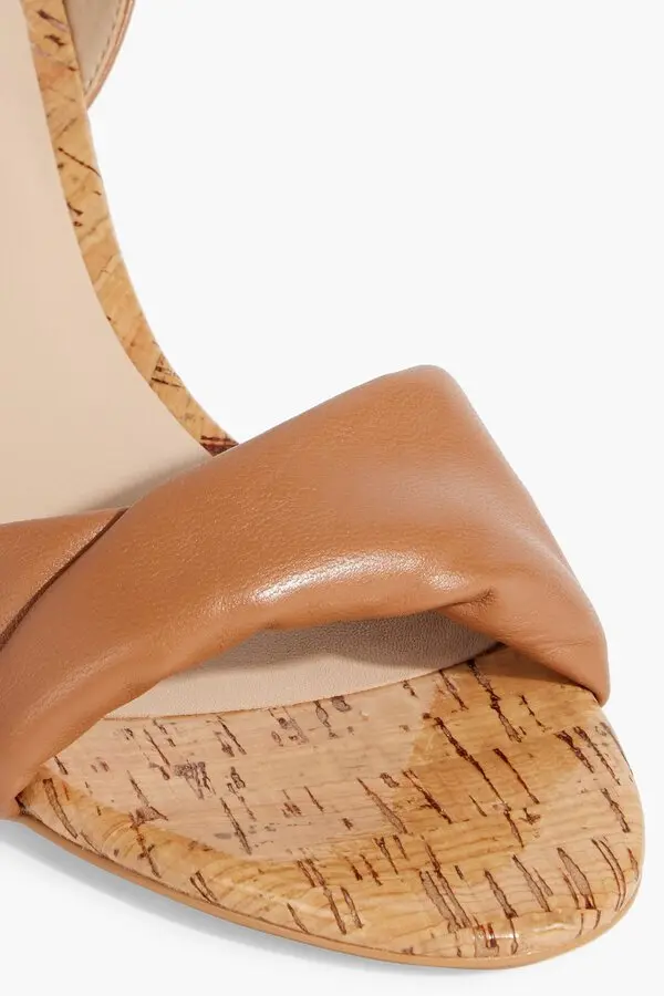 STUART WEITZMAN Everly 50 Leather Sandals - Camel