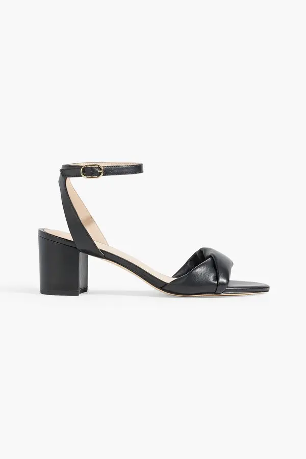 STUART WEITZMAN Everly Leather Block Heel Sandals - Black