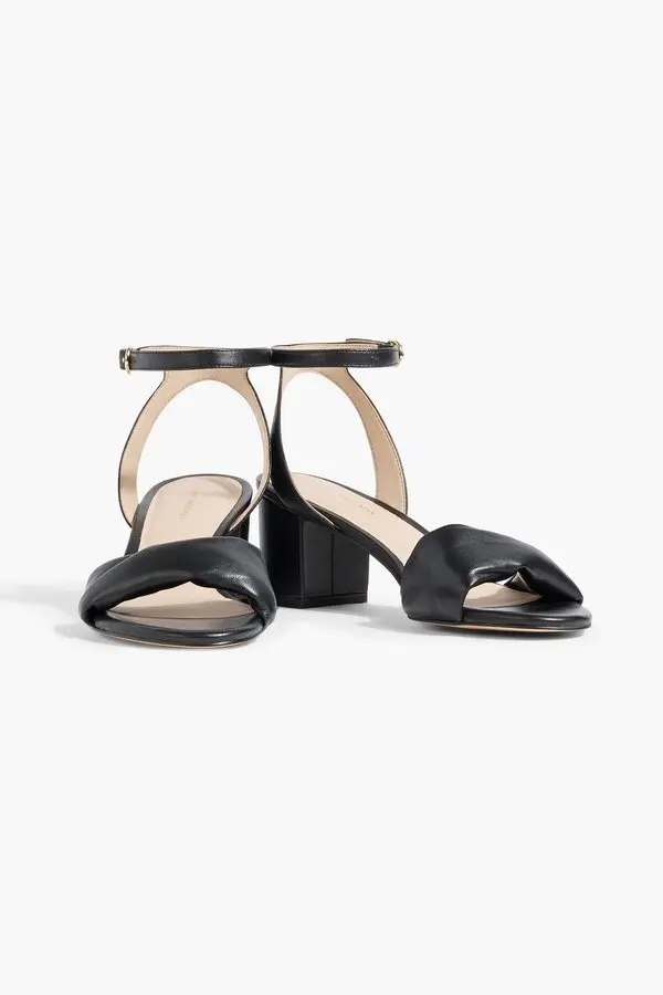 STUART WEITZMAN Everly Leather Block Heel Sandals - Black