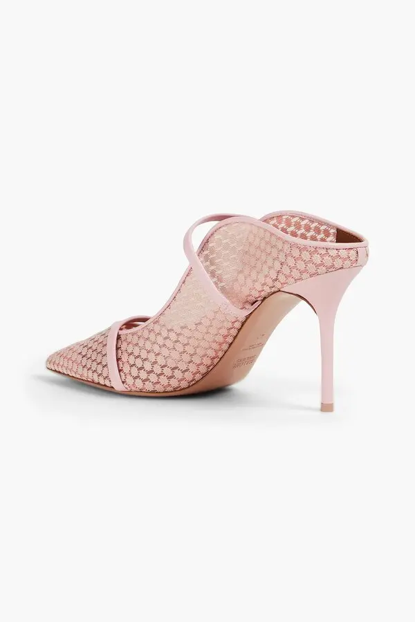 MALONE SOULIERS Maureen 85 Pointelle-knit Mules