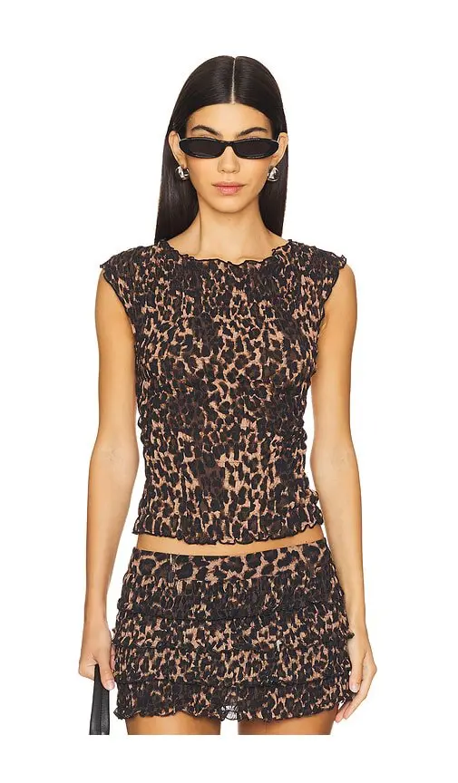 Lioness Uno Tie Top - Leopard