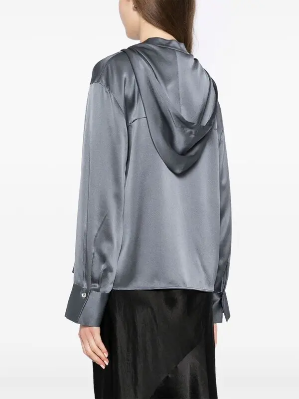 Vince Silk Hooded Shirt