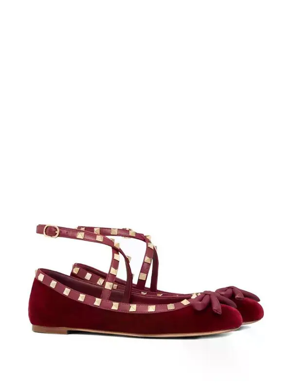 Valentino Garavani Rockstud Velvet Ballet Flats