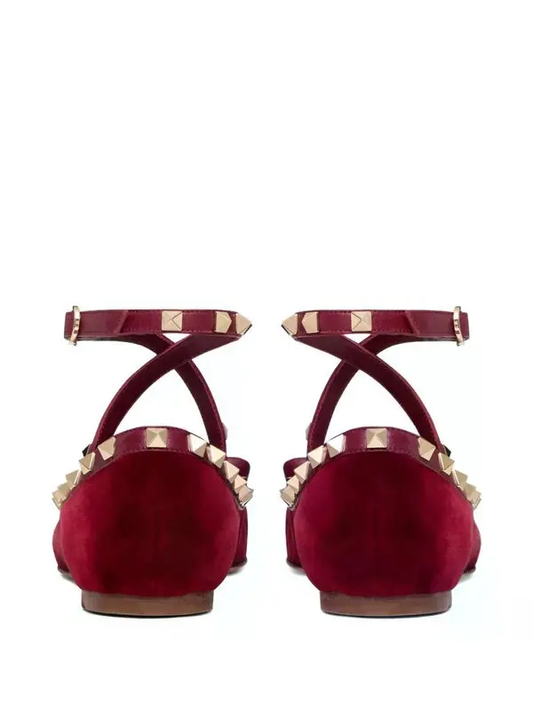 Valentino Garavani Rockstud Velvet Ballet Flats