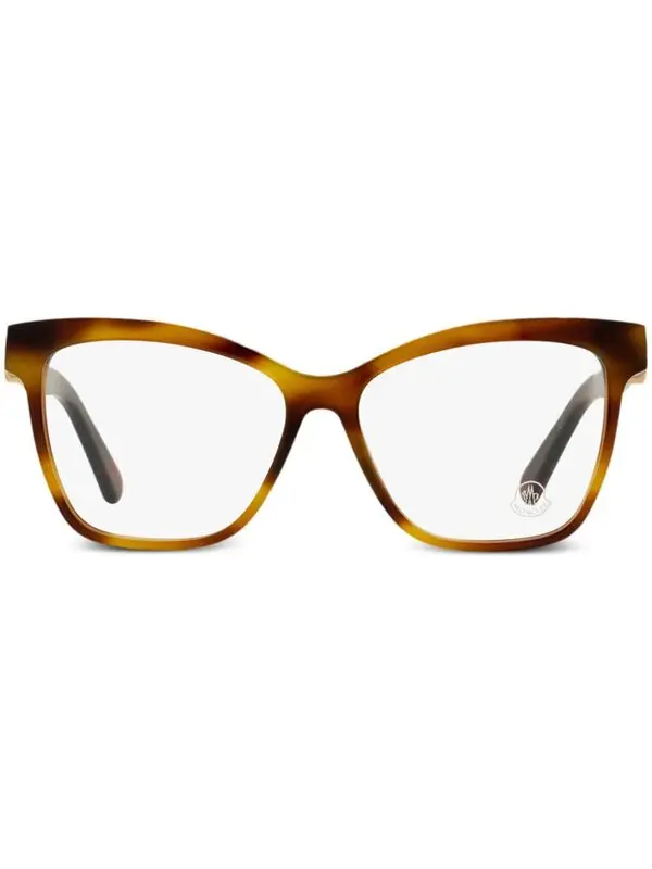 Moncler Logo-plaque Glasses - Brown