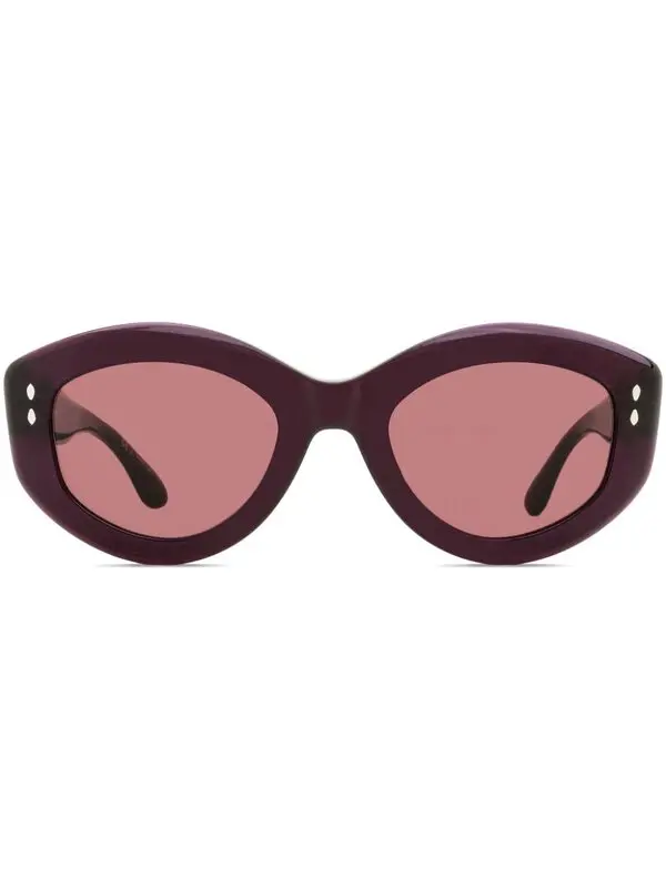 Isabel Marant Printed Oval-frame Sunglasses - Red