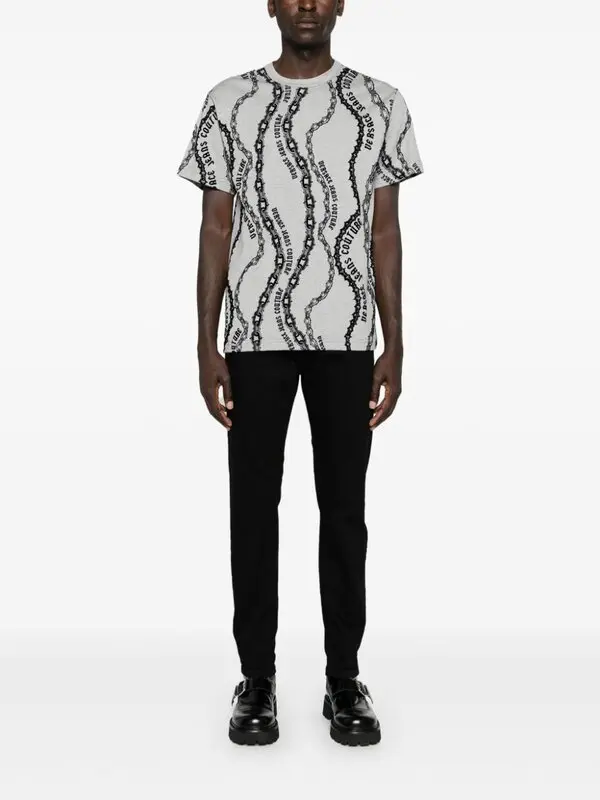 Versace Flocked-print Cotton T-shirt