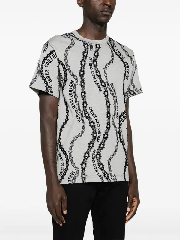 Versace Flocked-print Cotton T-shirt