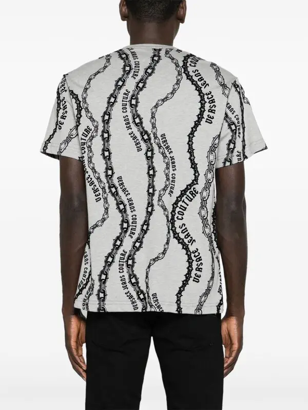 Versace Flocked-print Cotton T-shirt