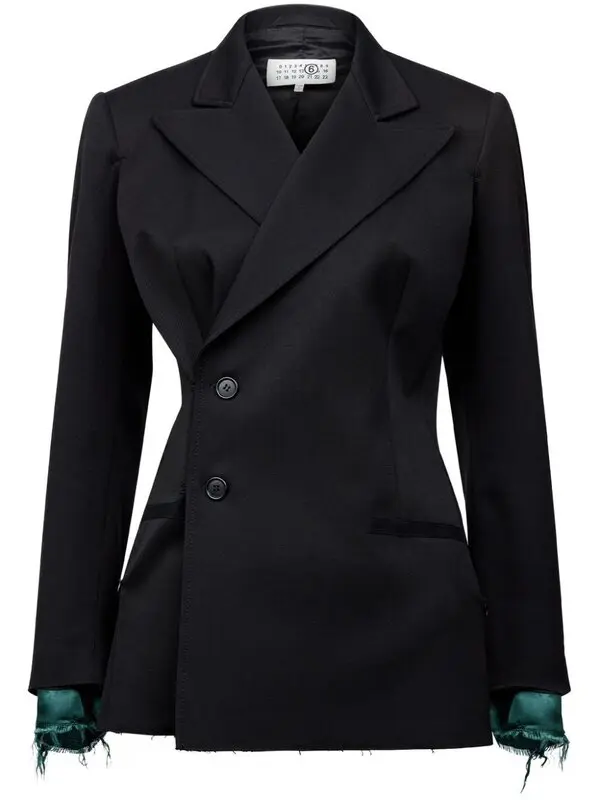 MAISON MARGIELA Logo-patch Twill Blazer - Black