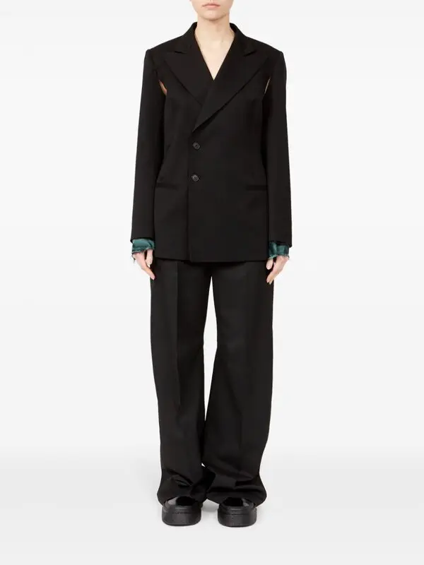 MAISON MARGIELA Logo-patch Twill Blazer - Black