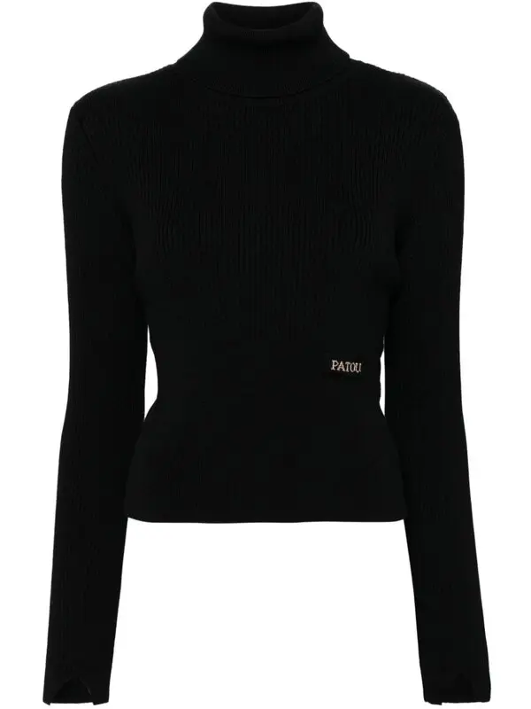 PATOU Ribbed Roll-neck Sweater - Black