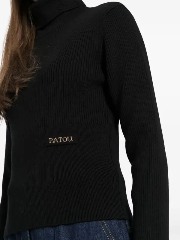 PATOU Ribbed Roll-neck Sweater - Black