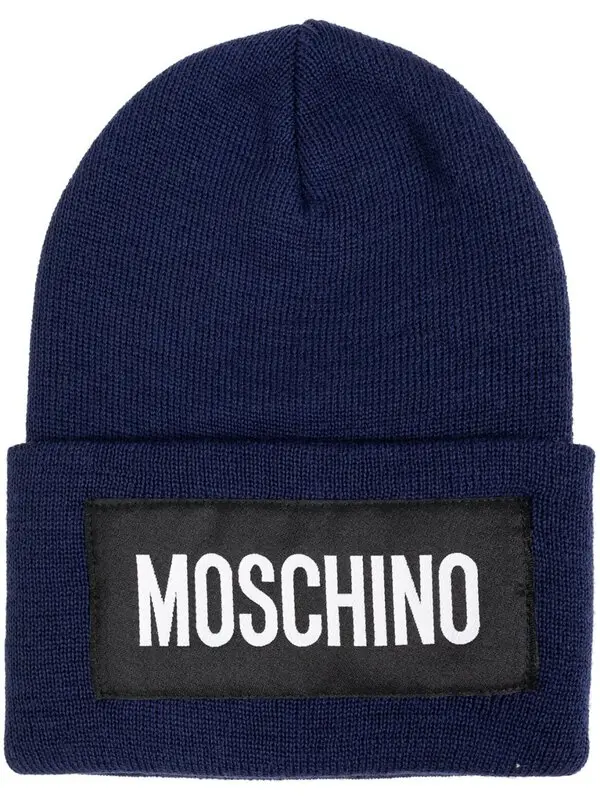 Moschino Navy Blue Knit Hat with Brown Pom Pom Moschino Kids Faux-Shearling Hat Set, Size 3Y - Walmart.com main image 4
