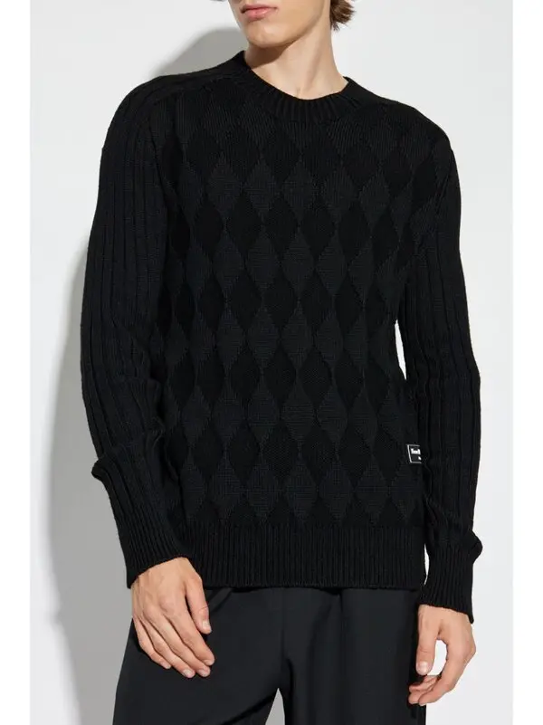 Balmain Logo-patch Wool Jumper
