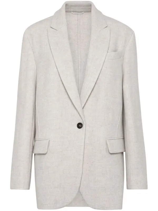 Brunello Cucinelli Monili-embellished Blazer - White