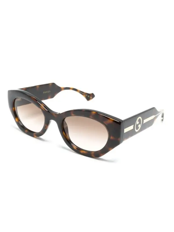 Gucci Oval-frame Sunglasses - Brown