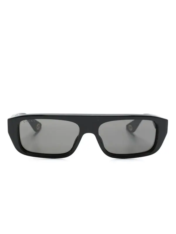 Gucci Rectangle-frame Tinted Sunglasses - Black