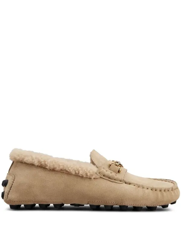 TOD'S Logo-plaque Suede Loafers