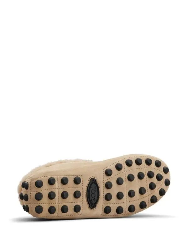 TOD'S Logo-plaque Suede Loafers