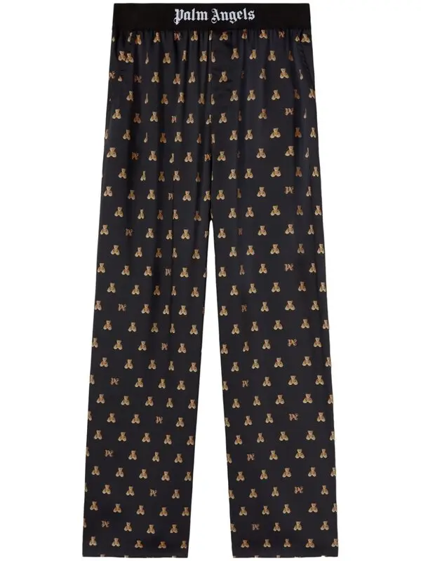 Palm Angels Bear Monogram Trousers - Black