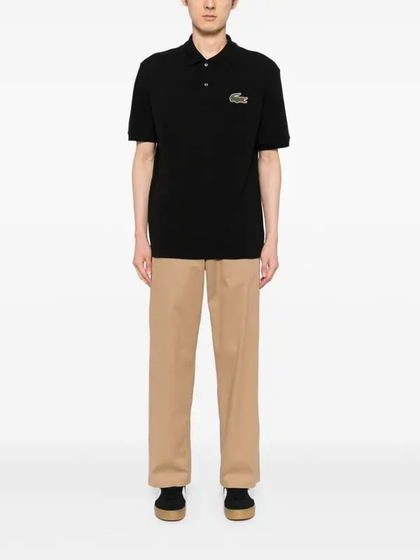 Lacoste Logo-appliqué Polo Shirt - Black