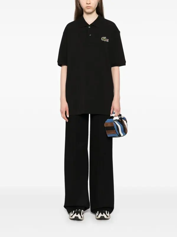 Lacoste Logo-appliqué Polo Shirt - Black