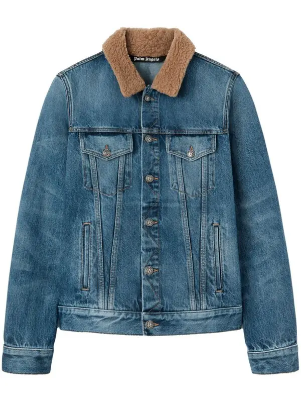 Palm Angels Bear Denim Jacket - Blue
