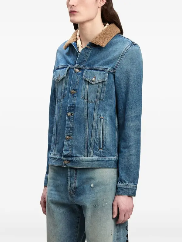 Palm Angels Bear Denim Jacket - Blue