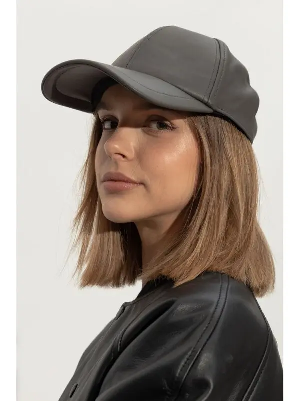 YVES SALOMON Leather Baseball Cap
