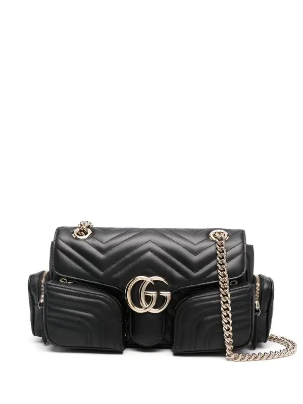 Gucci Small Gg Marmont Shoulder Bag - Black