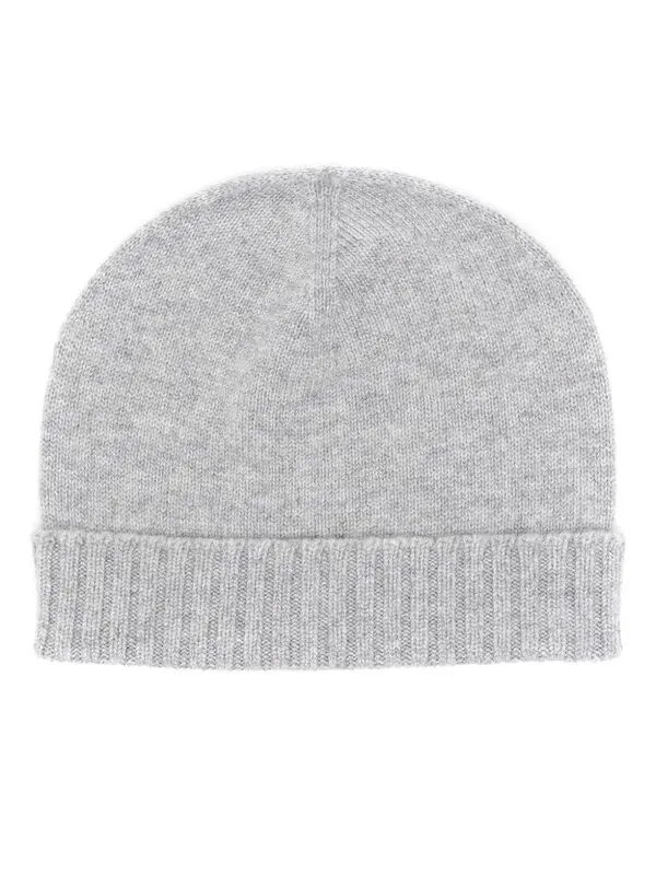 Malo Cashmere Beanie Hat - Grey