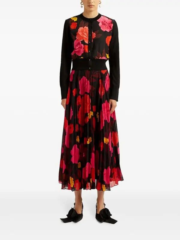 Erdem Floral-print Cardigan - Black