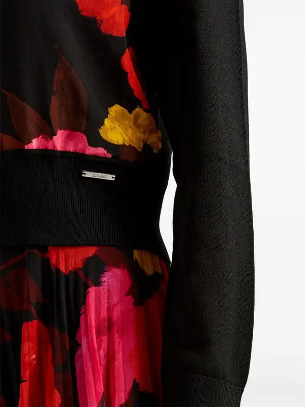 Erdem Floral-print Cardigan - Black