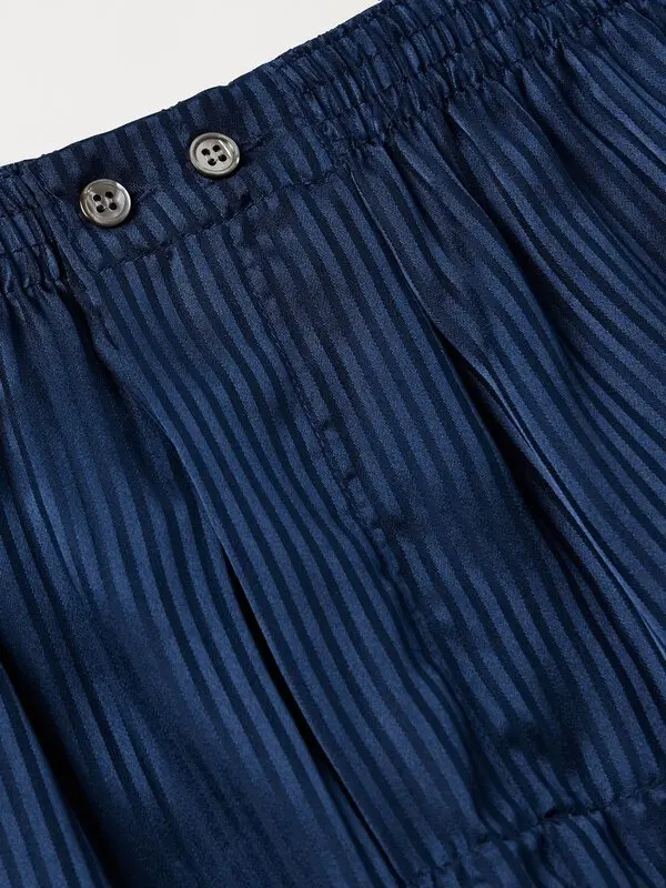 Derek Rose Woburn 8 Striped Silk-satin Boxer Shorts - Blue
