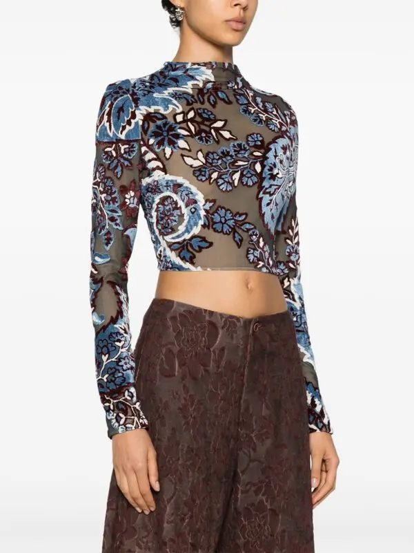 Etro Jacquard Velvet Top - Blue