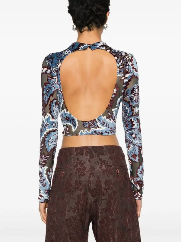 Etro Jacquard Velvet Top - Blue