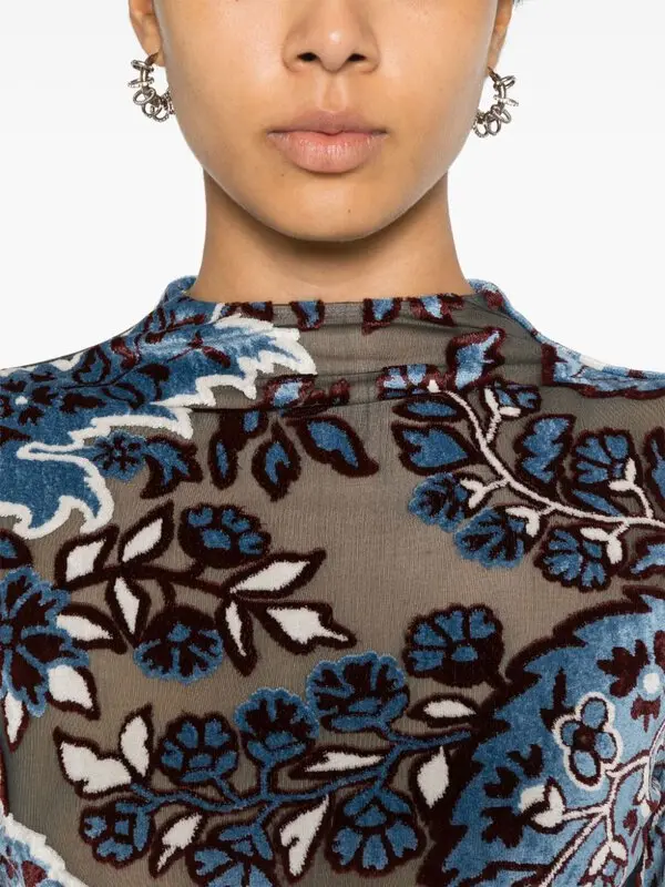Etro Jacquard Velvet Top - Blue