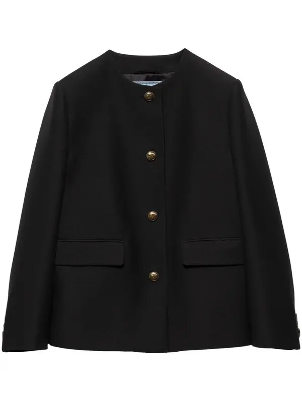 Prada Single-breasted Tricotine Jacket