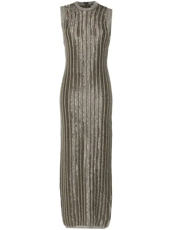 Tom Ford Laminated Knit Maxi Dress - Green - 36% Off