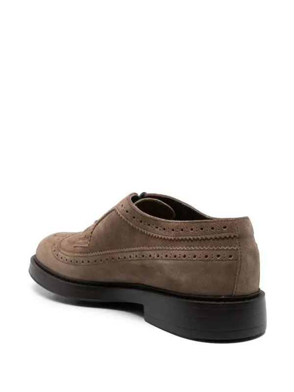 DOUCAL'S Lace-up Suede Brogues - Brown