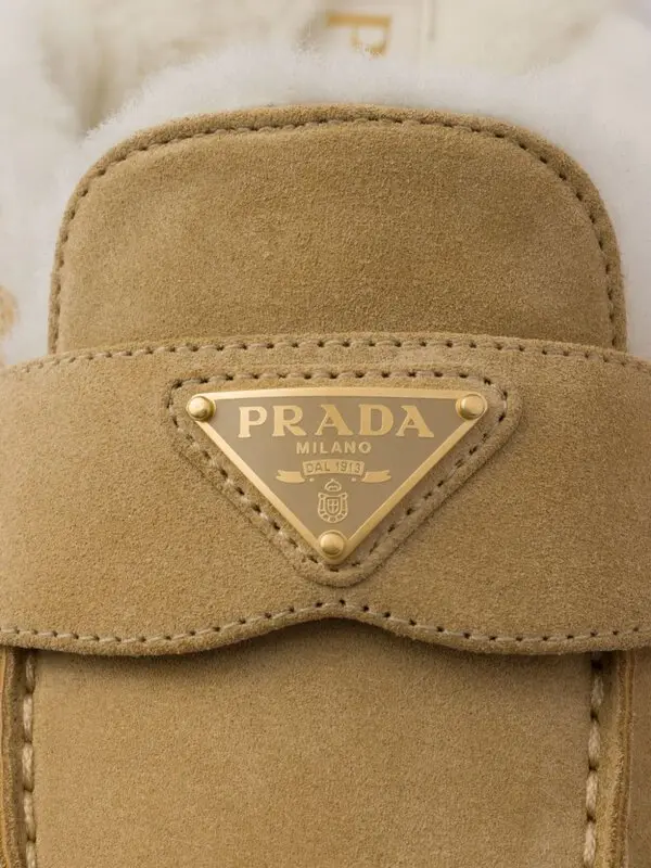 Prada Suede Mules - Neutrals