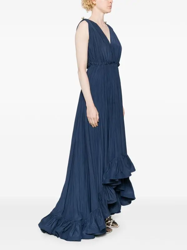 Lanvin Ruffled Gown Blue 64% Off Editorialist